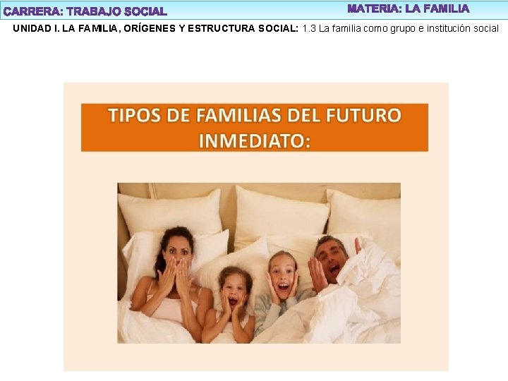 LA FAMILIA UNIDAD CULTURAL Y SOCIAL Lic Alicia