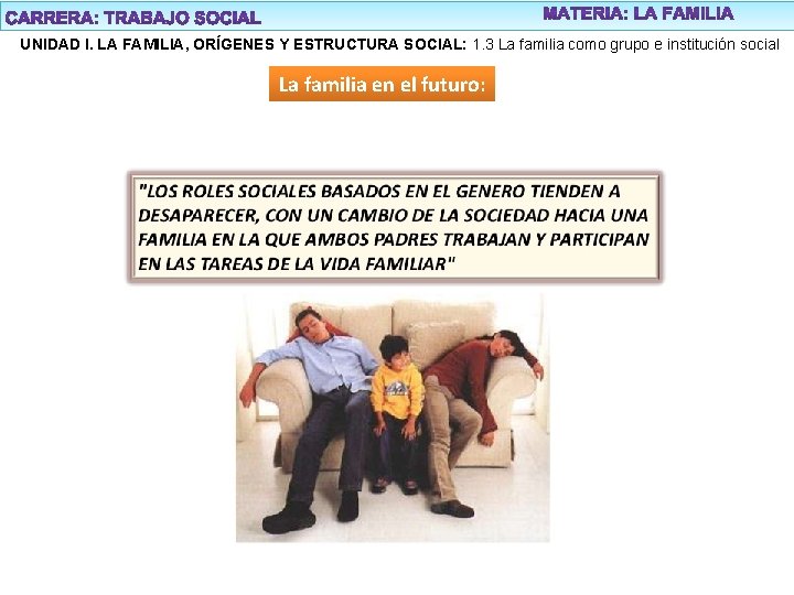 LA FAMILIA UNIDAD CULTURAL Y SOCIAL Lic Alicia