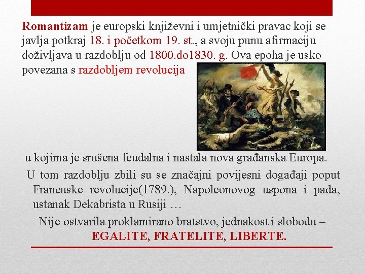 ROMANTIZAM u europskim knjievnostima Romantizam je europski knjievni