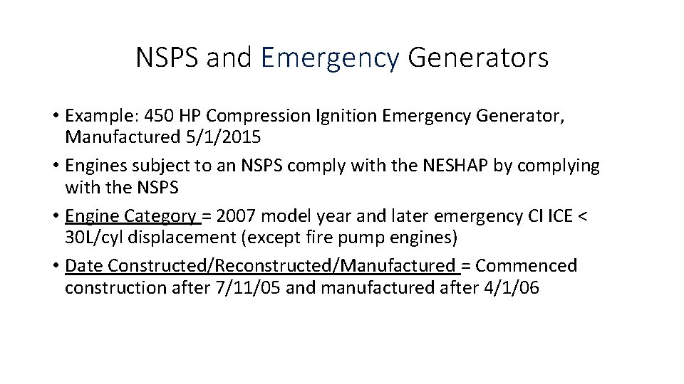 Simple but Complicated Air Quality Permitting for Generators