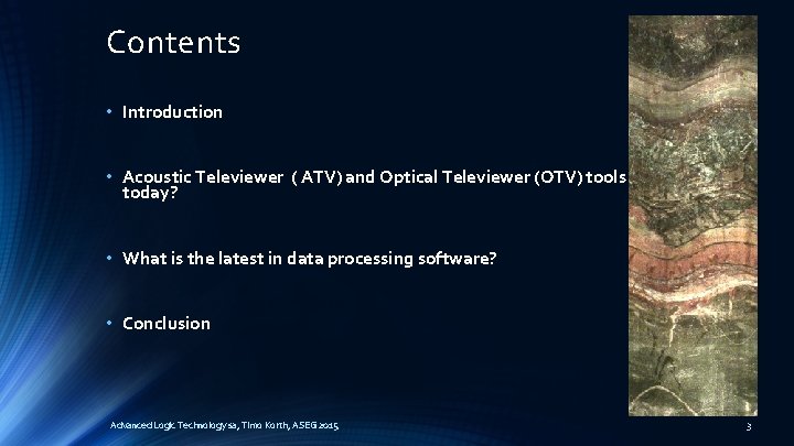 ASE G 2015 Innovations in borehole image data