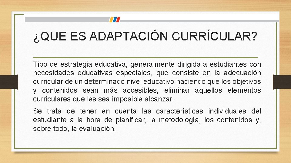 IMPLEMENTACIN DE ADAPTACIONES CURRICULARES PARA ESTUDIANTES CON NECESIDADES