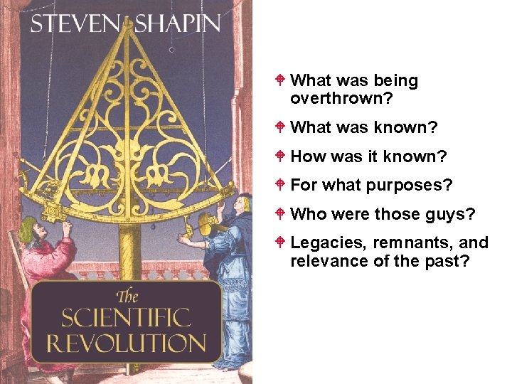 What was being overthrown What was known How