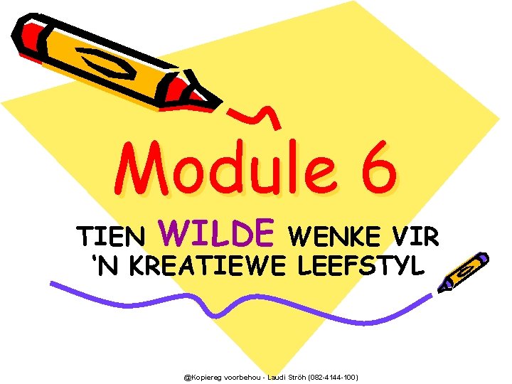 Module 6 TIEN WILDE WENKE VIR N KREATIEWE