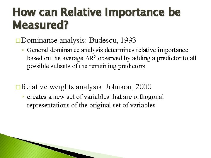 A Comparison of Variable Importance Measures for Two