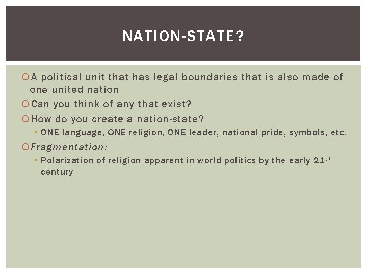 TODAY WE WILL Bellringer If Democracy were represented