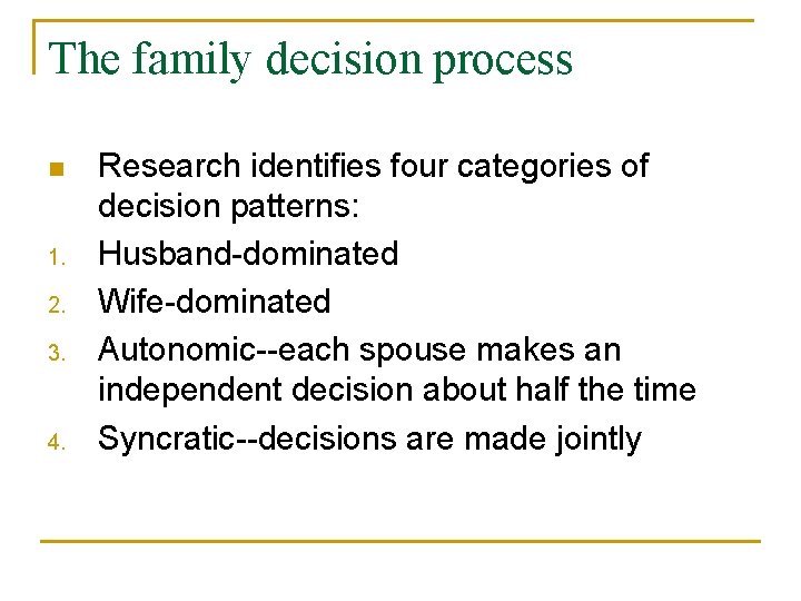Chapter 13 The Family and Generational Cohorts The