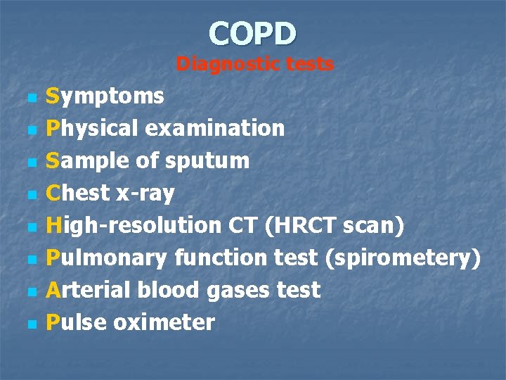 Chronic obstructive pulmonary disease COPD Dr Walaa Nasr
