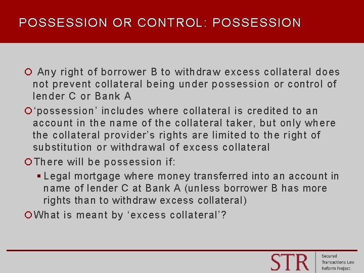 SECURITY INTERESTS IN CASH COLLATERAL Professor Louise Gullifer