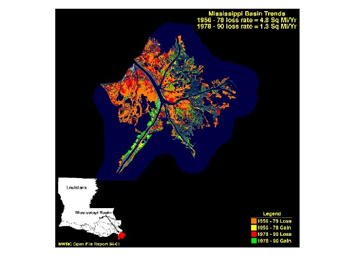 LOUISIANA COASTAL ZONE EROSION 100 YEARS OF LANDUSE
