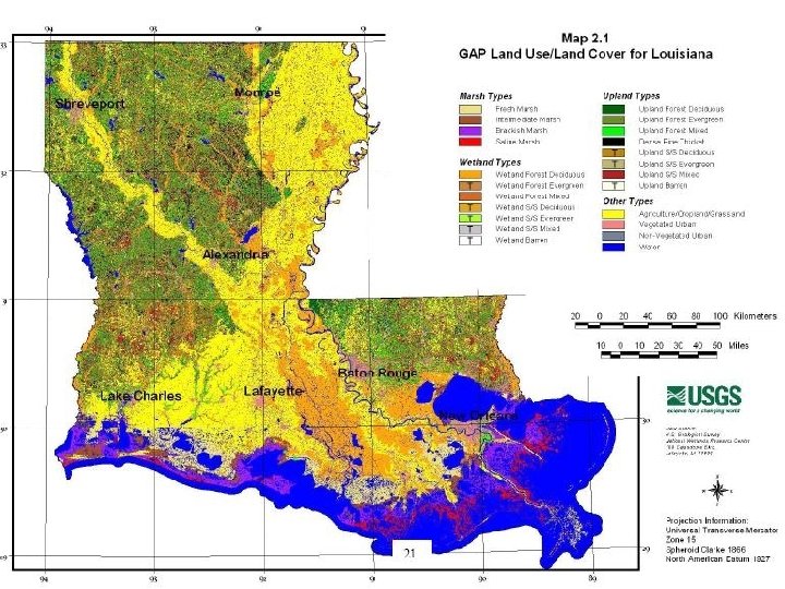 LOUISIANA COASTAL ZONE EROSION 100 YEARS OF LANDUSE