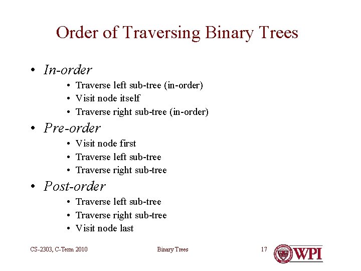 Binary Trees and Big O notation CS2303 System