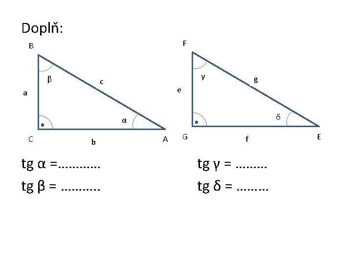 GONIOMETRICK FUNKCE TANGENS Nzev koly Zkladn kola Karla
