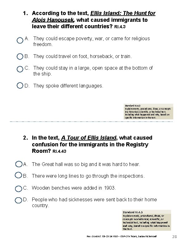 Quarter Four Reading Informational Text Grade 4 Teacher
