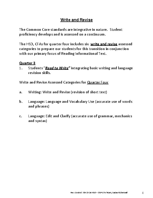 Quarter Four Reading Informational Text Grade 4 Teacher