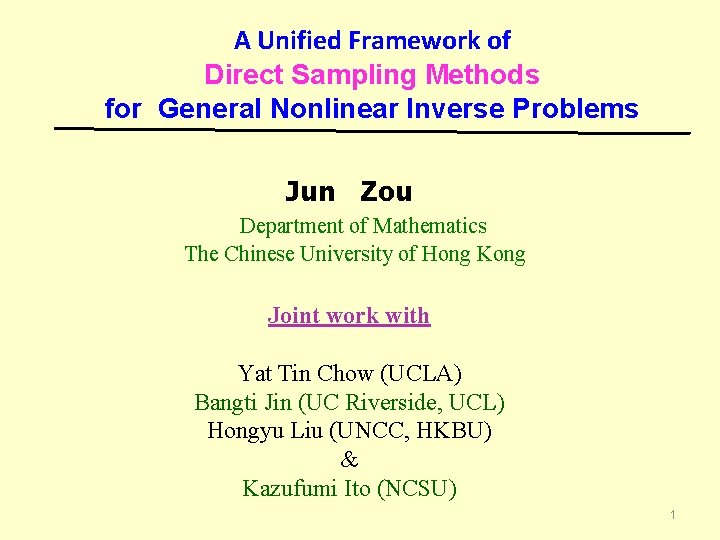 A Unified Framework of Direct Sampling Methods for