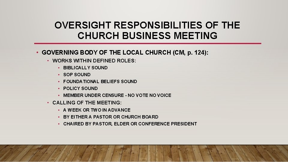 SEVENTH DAY ADVENTIST CHURCH GOVERNANCE SYSTEM PRESENTED BY