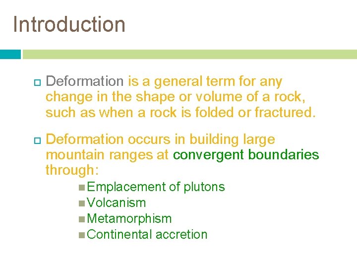 CHAPTER 10 Deformation Mountain Building and Earths Crust
