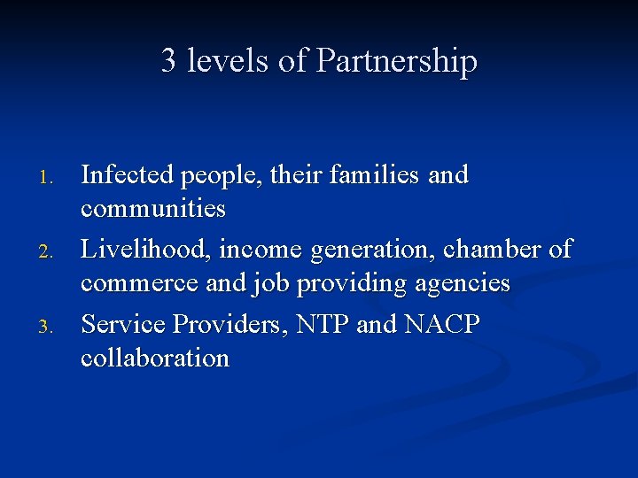 Patient and Community involvement in TB control Approaches