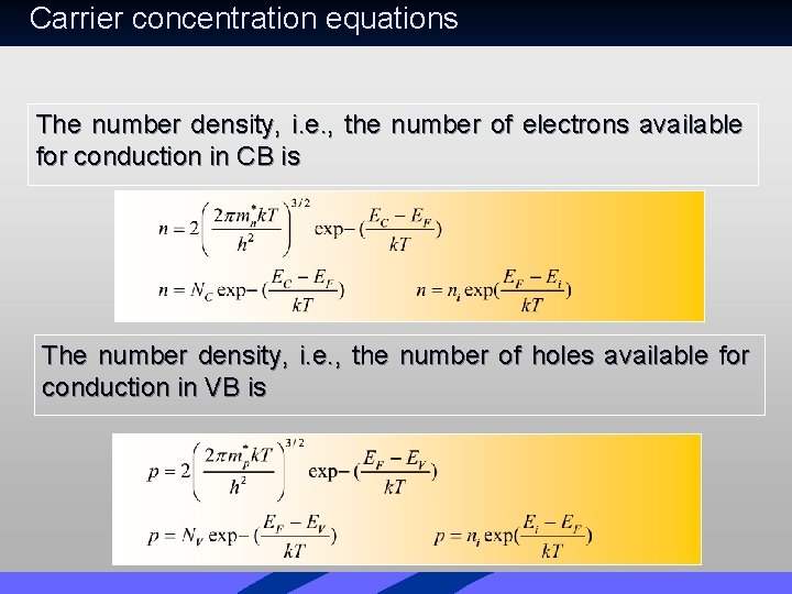 CHAPTER 3 CARRIER CONCENTRATIONS IN SEMICONDUCTORS Prof Dr