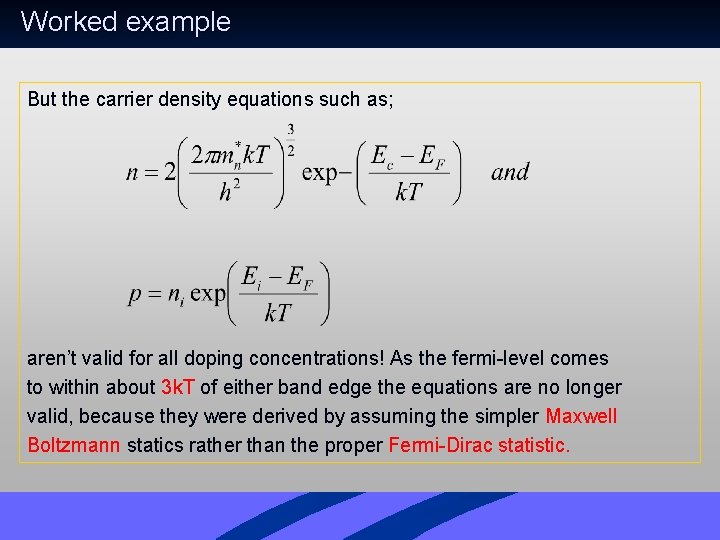 CHAPTER 3 CARRIER CONCENTRATIONS IN SEMICONDUCTORS Prof Dr