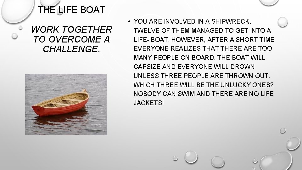 BUILDING EMPATHY IN THE CLASSROOM THE LIFE BOAT