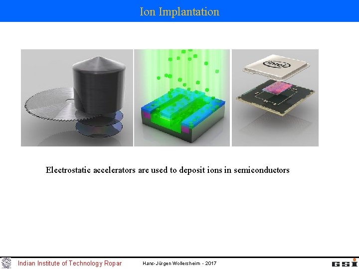 Ion Implantation Electrostatic accelerators are used to deposit