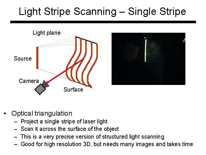 Structured Light Range Imaging Lecture 17 Thanks to