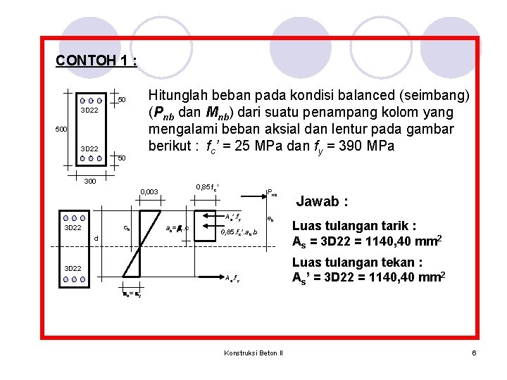 PERTEMUAN 3 Jenisjenis Keruntuhan Kolom Konstruksi Beton II
