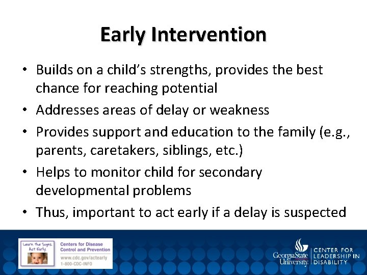 First steps in identifying children with neurodevelopmental disabilities