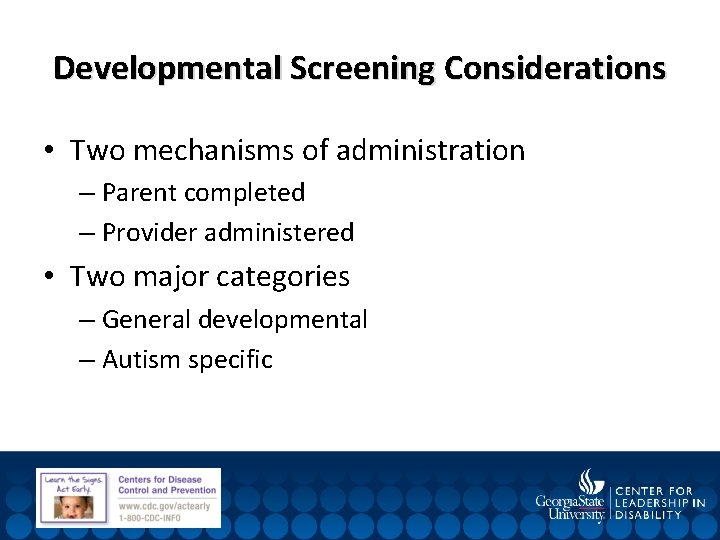 First steps in identifying children with neurodevelopmental disabilities