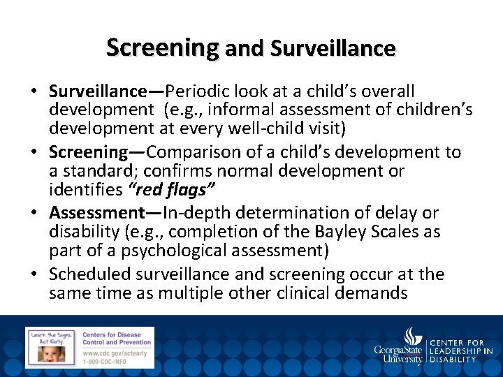 First steps in identifying children with neurodevelopmental disabilities