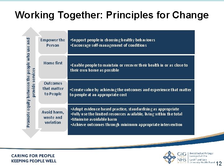Working Together for Our Future Wellbeing Framework for