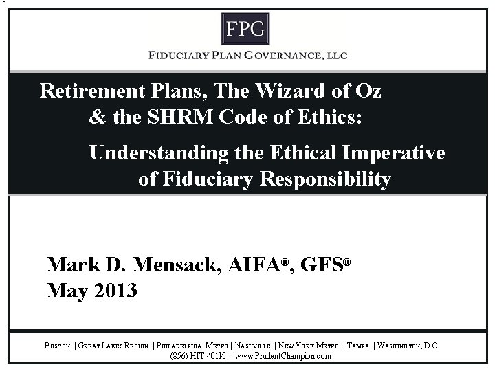 Retirement Plans The Wizard of Oz the SHRM