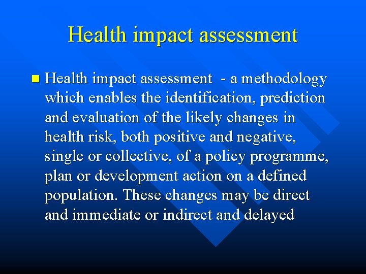 Health Impact Assessment Gabriel Gulis Ph D University
