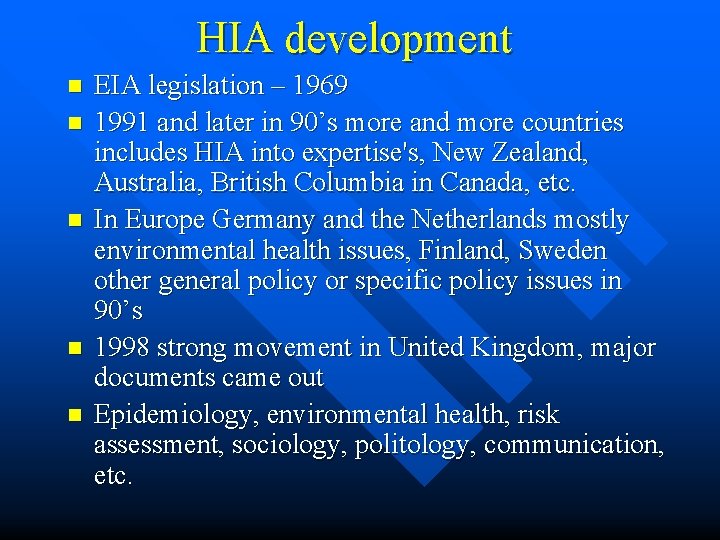 Health Impact Assessment Gabriel Gulis Ph D University