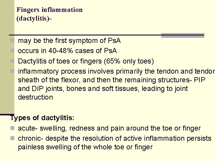 Psoriatic arthritis Department of Rheumatology and Connective Tissue