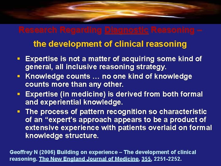 Constructing Clinical Reasoning Skills Using a ProblemBased Learning