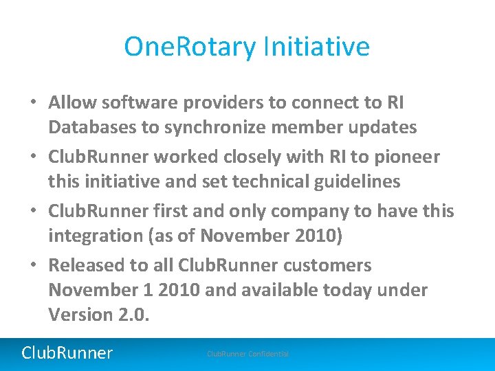 Club Runner and Rotary International Database Integration Introduction
