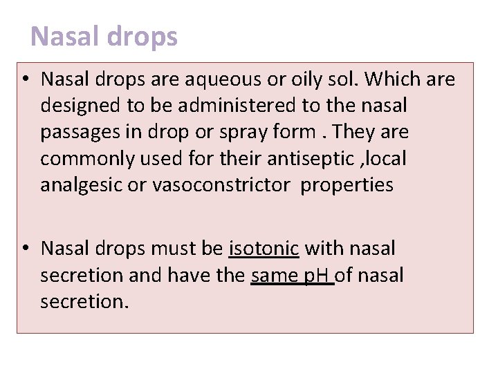Pharmaceutical Technology Stage three Nasal Drops Lab 2
