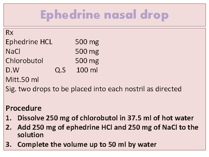 Pharmaceutical Technology Stage three Nasal Drops Lab 2