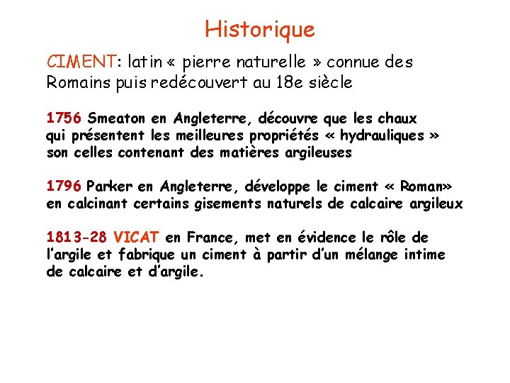 Ciment et Bton Le ciment Historique CIMENT latin