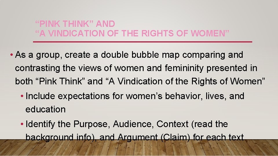 PINK THINK What is the central idea of