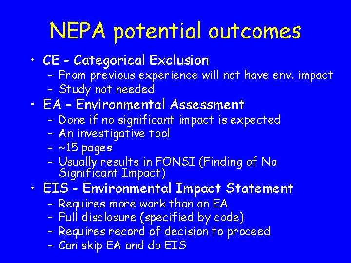 Environmental Impact Analysis CE 453 Lecture 9 Reading