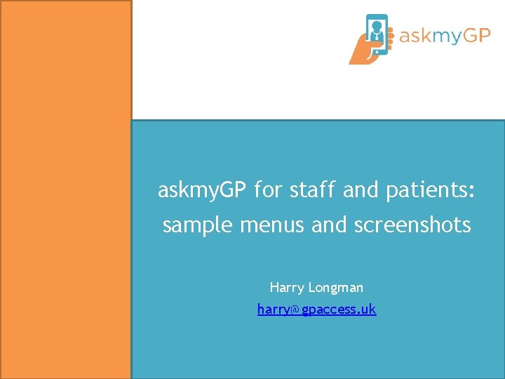 askmy GP for staff and patients sample menus