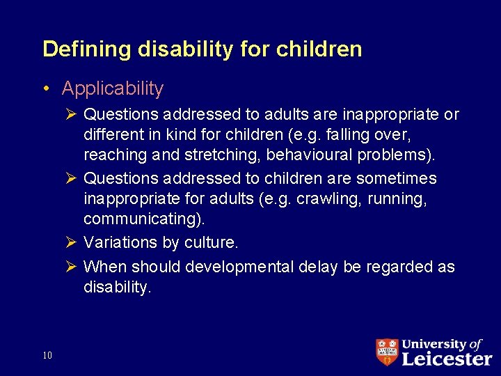 Challenges in identifying and measuring disability among children