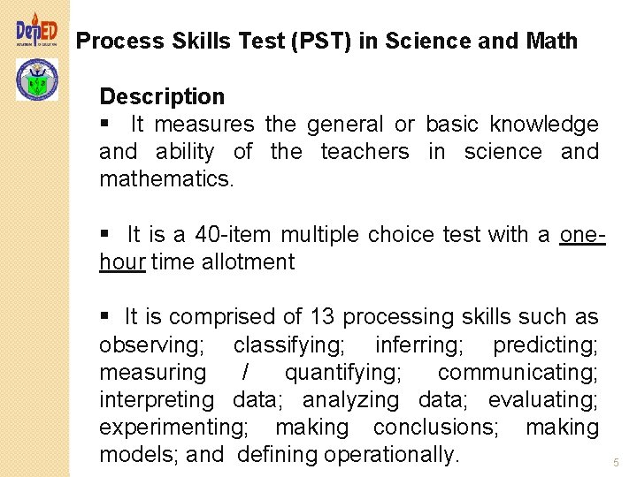 Teachers English Proficiency Test TEPT and Process Skills