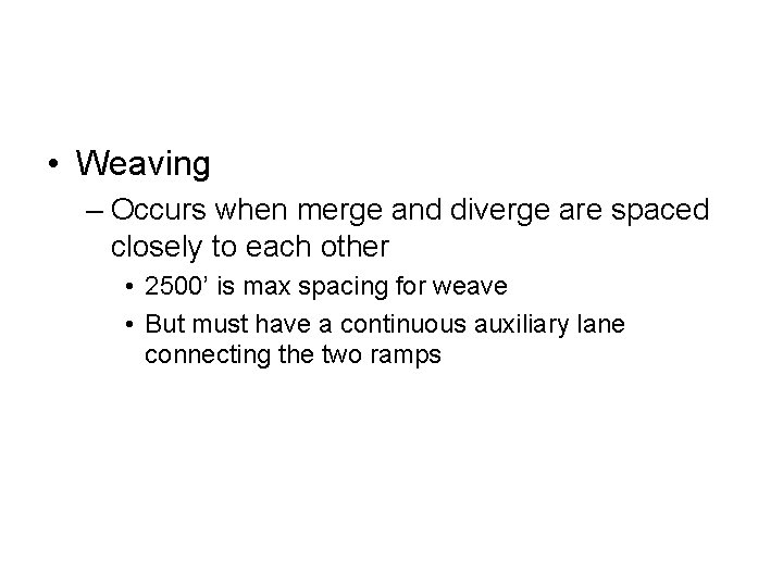 Ramps Weaving Hmwk Go thru Example Problems 15