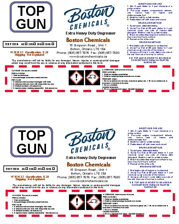 DIRECTIONS FOR USE 1 Mix 2 parts water