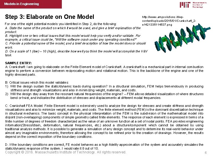 Models in Engineering Week 4 Role of Models